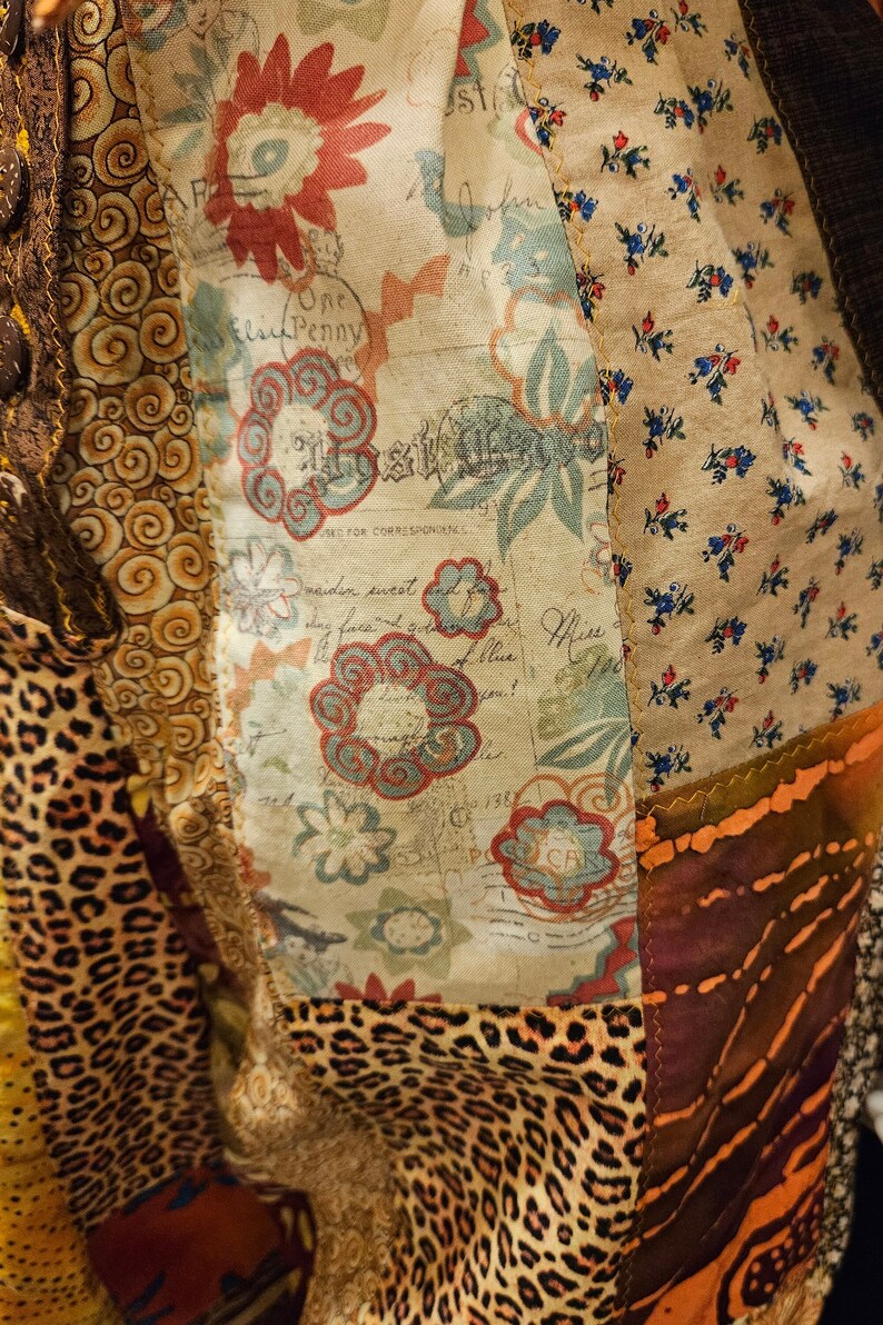 Patchwork Bib Overalls Handmade From Vintage Batiks and Cotton Prints, so Cute Ties in Back ...