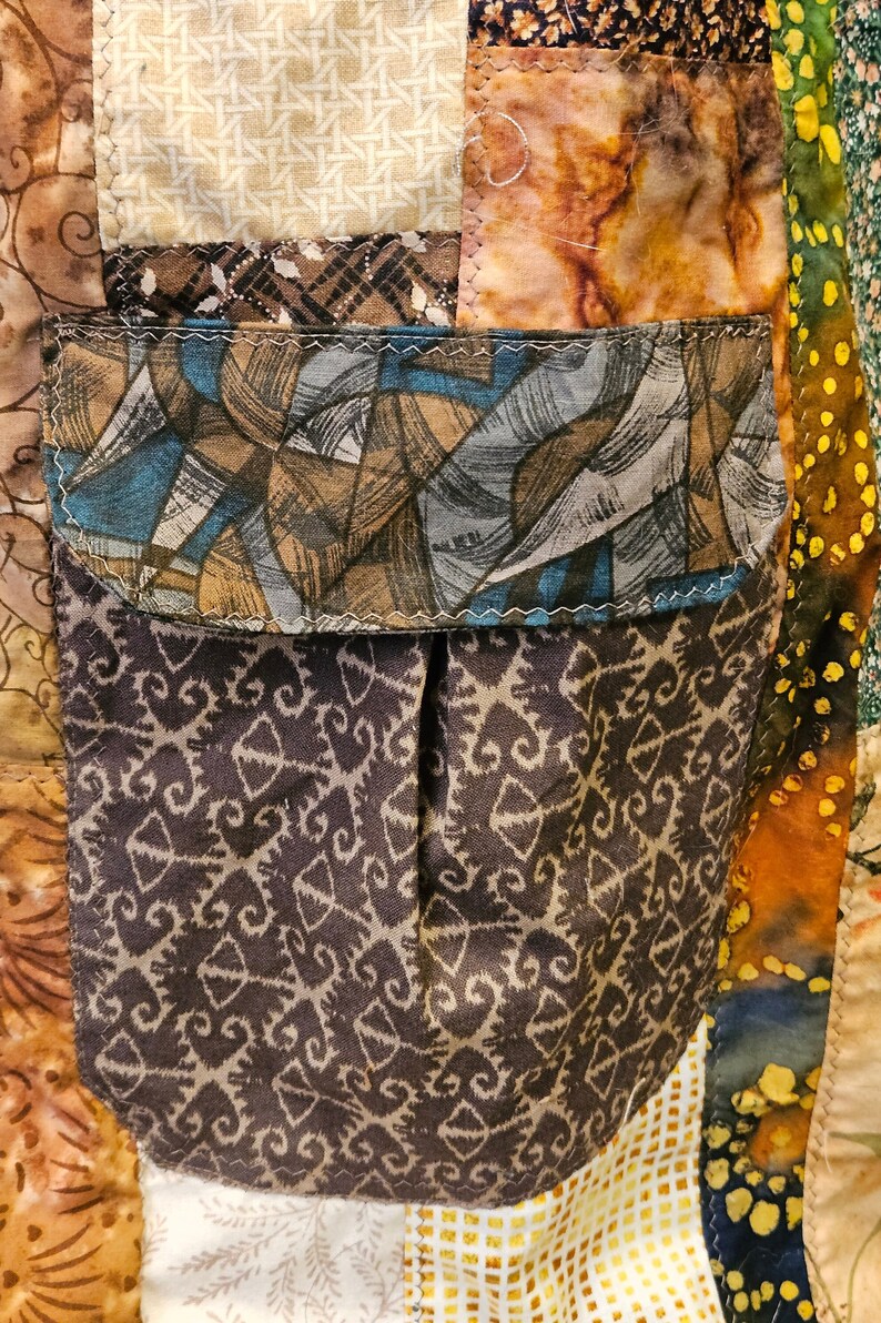 Patchwork Wide Leg Pants Handmade From Vintage Fabrics, Zip Fly, Waist 35-36, W/metal Hook ...