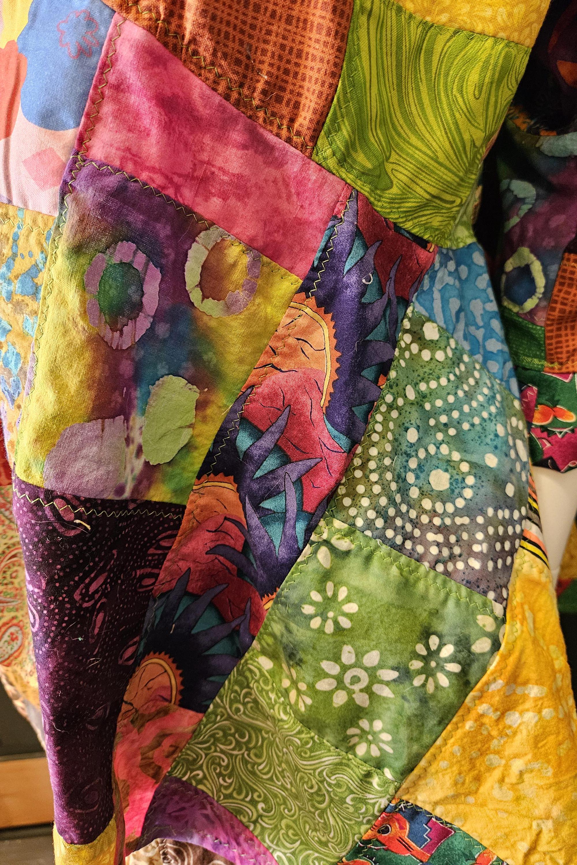 Patchwork Kimono Handmade From Vintage Batiks & Printed Cottons, Size M ...