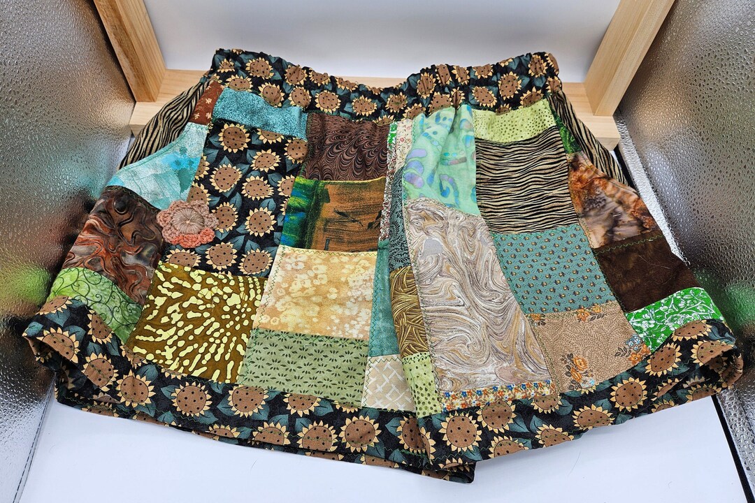 Patchwork Shorts Handmade From Vintage Material, Womens M, Waist 30-31 ...