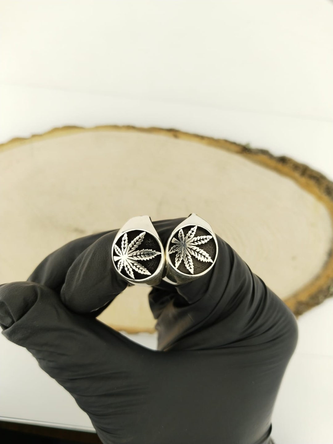 925 Silver Marijuana Leaf Ring, Cannabis Unisex Gift Marijuana Rings ...