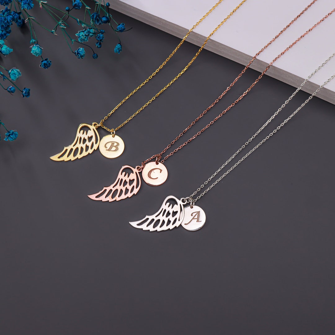 Angel Wing Necklace, Guardian Angel Necklace, Delicate Wings Necklace ...