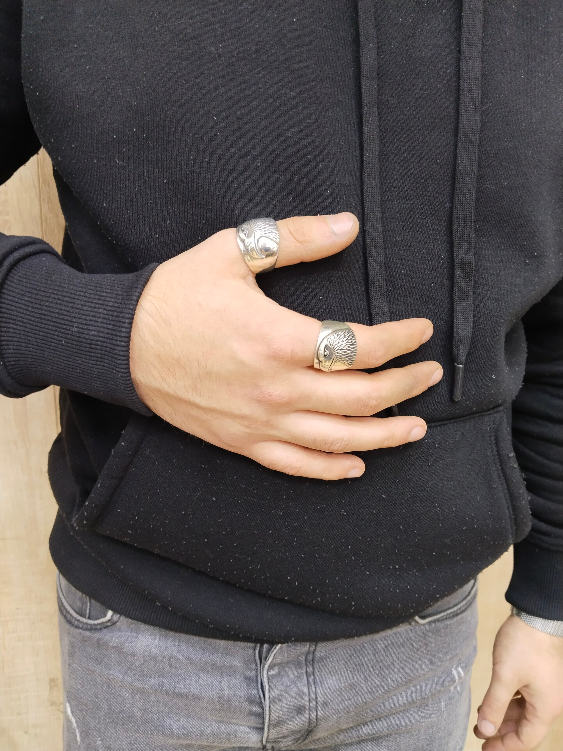 925 Sterling Silver Eagle Head Ring, Eagle Handmade Sterling Silver Men Ring, American Eagle ...