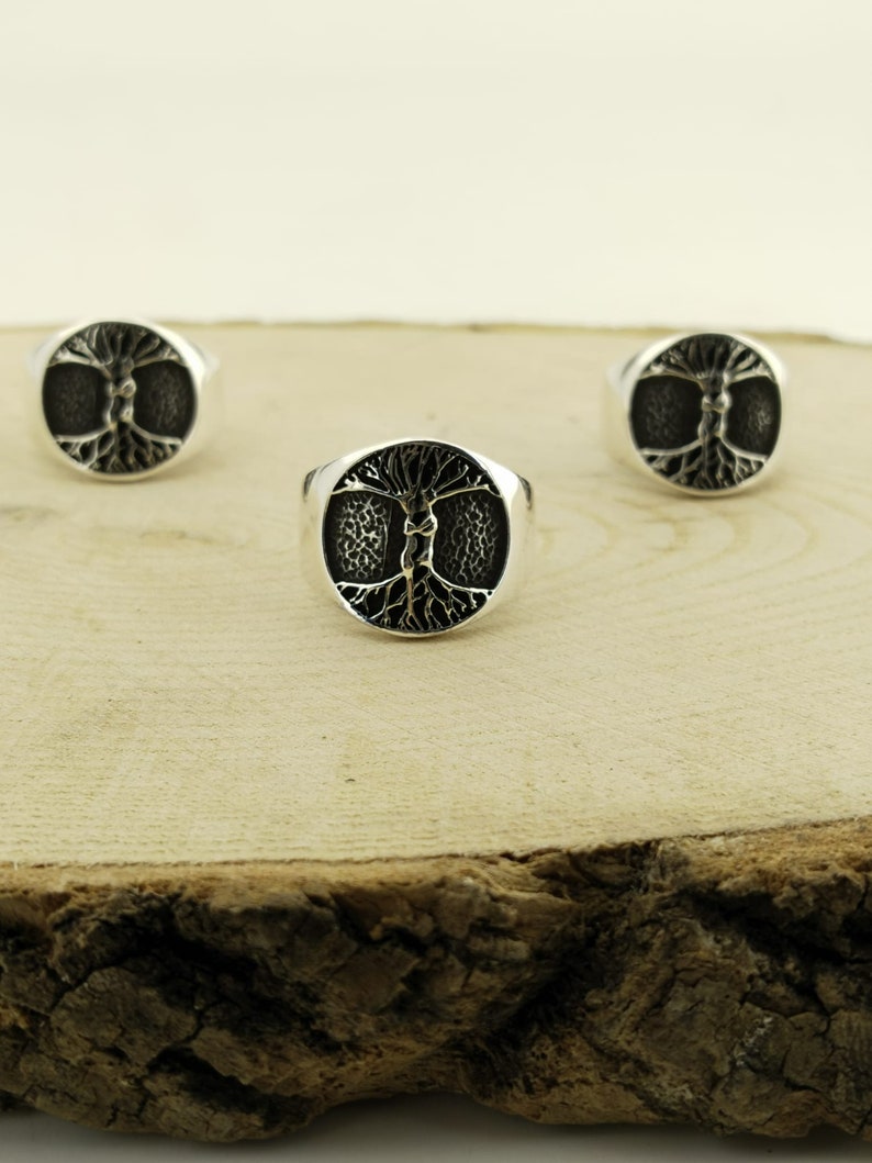 925 Silver Tree of Life Ring, Family Tree Ring, Promise Ring for Men ...