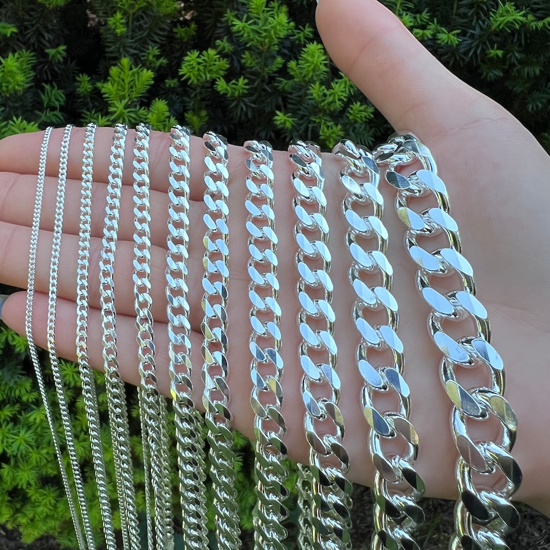 925 Sterling Silver Curb Chain Necklace,necklace for Women and Men ...