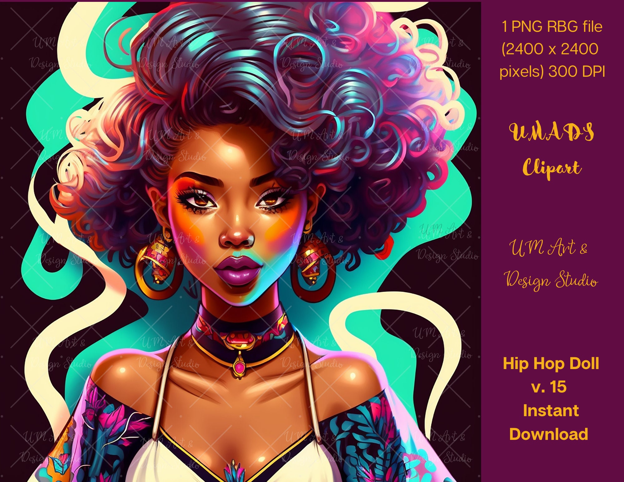 Black Women Digital Art Black Art Printable Wall Art Digital Art ...