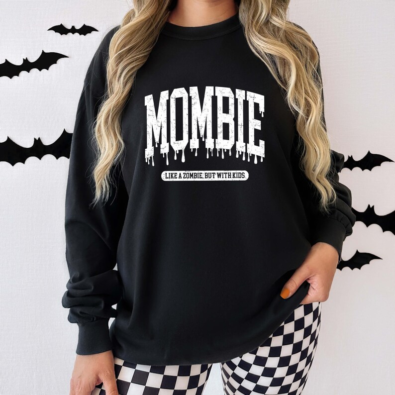 Mombie Like a Zombie but With Kids Sweater Halloween Mom - Etsy