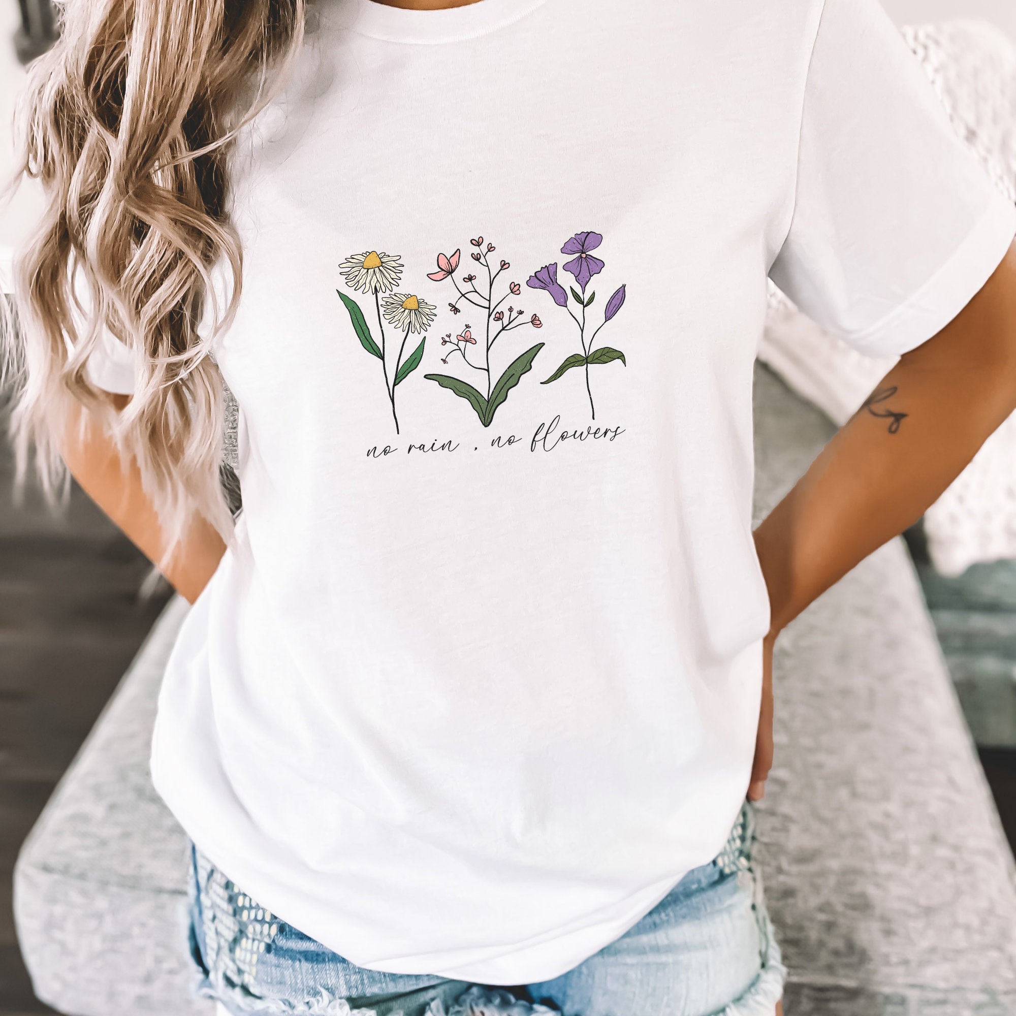 Birth Month Flower Shirt, Custom Flower Tshirt, Botanical Shirt, Birth ...