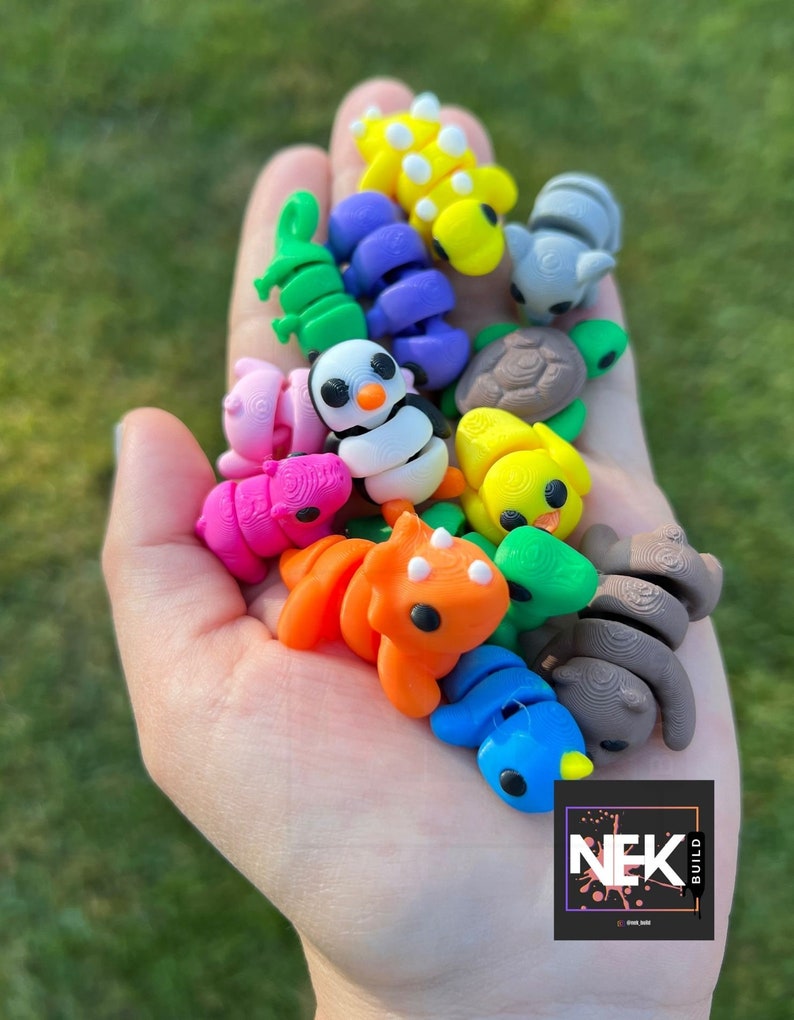 Mini Animals, Mini Figurines, 3d Printed Articulated Animals, Sensory ...