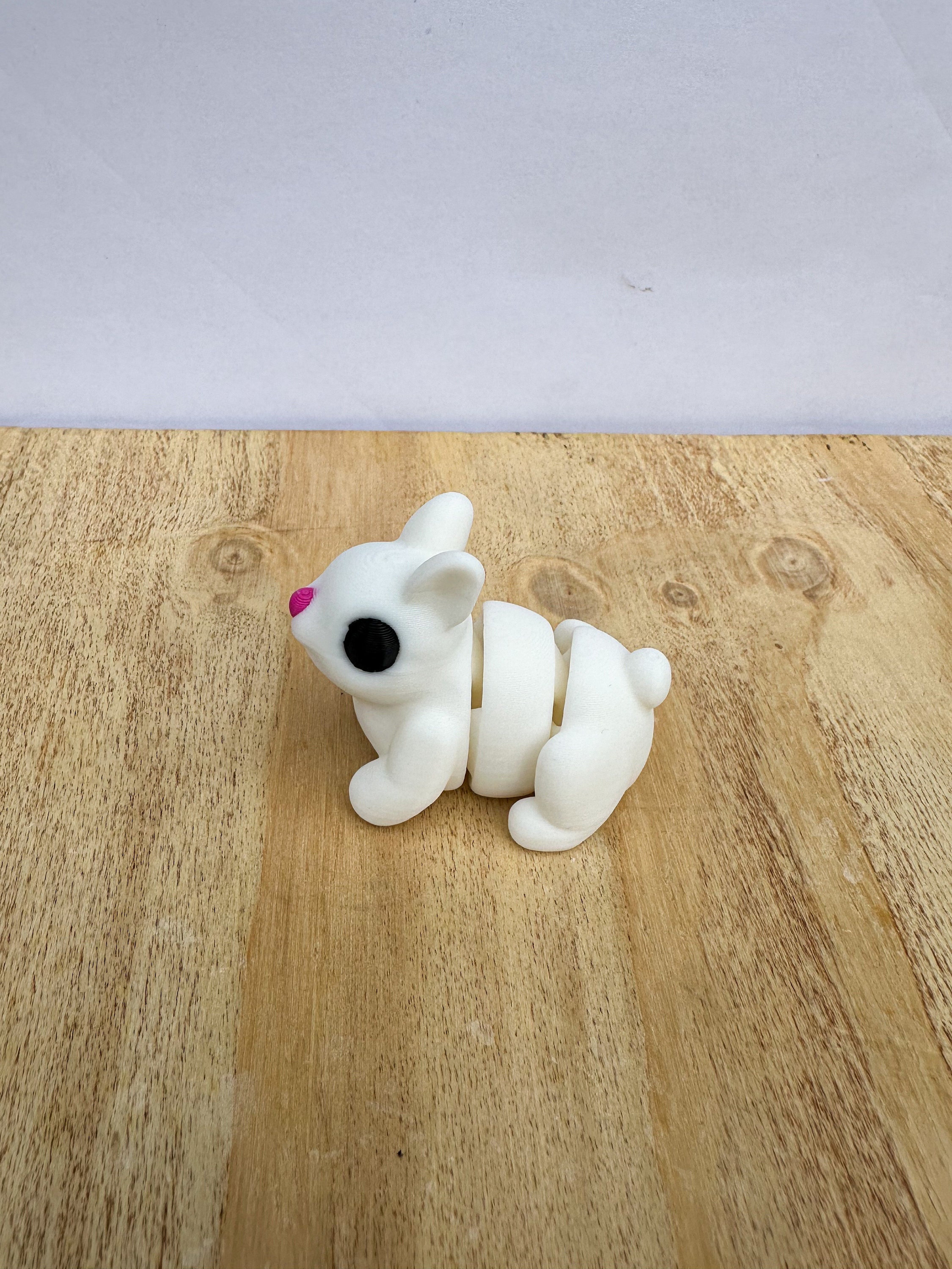 White Bunny 3d Printed, 3d Printed Fidget, Bunny Fidget, Articulated ...