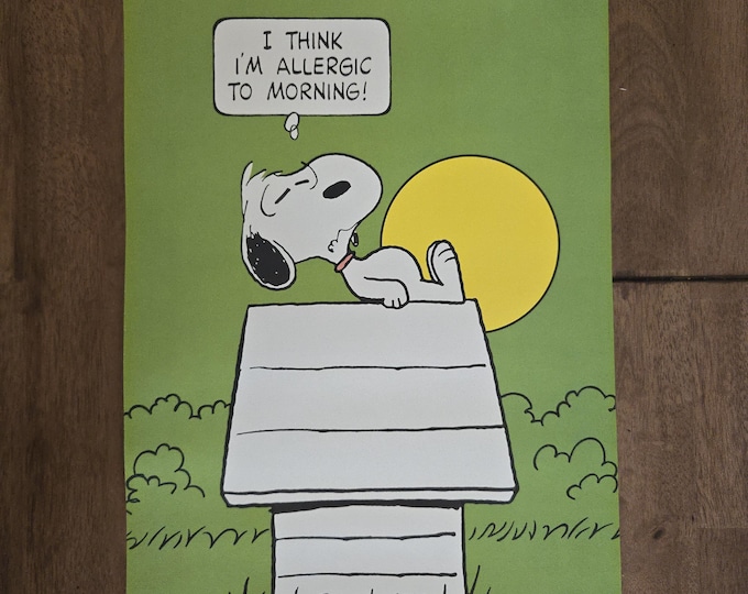 Vintage Snoopy Poster in 14x19 Poster 1958, I Think I Am Allergic to ...