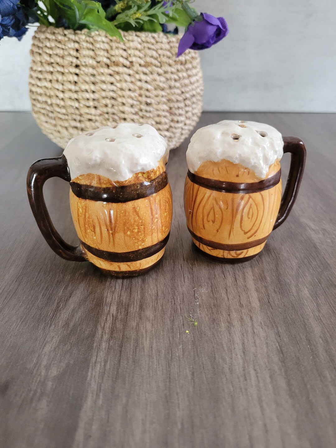 Vintage Beer Mugs Stein Salt & Pepper Shaker Set, Mug, Kitchen, Decor ...