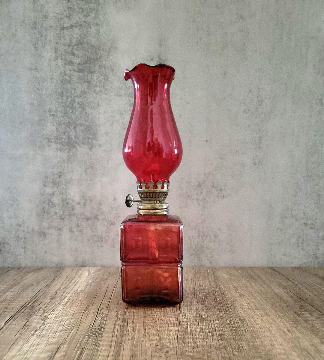 Red Glass Oil Lamp, Kerosene Lamp, Decor, Lamps, Gift, Birthday - Etsy