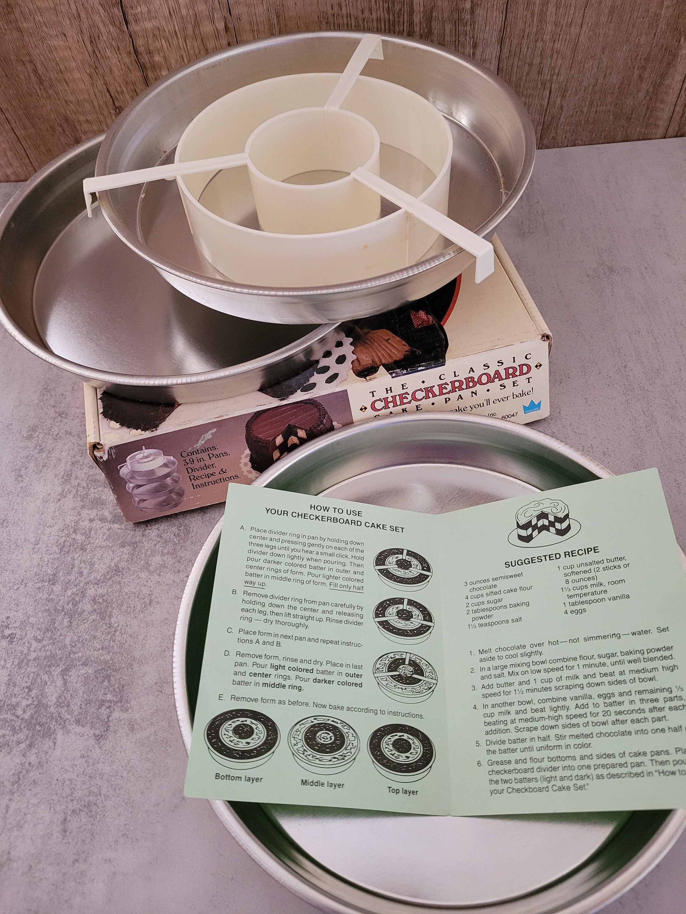 Vintage the Classic Checkerboard Cake Pan Set in New/original Box ...