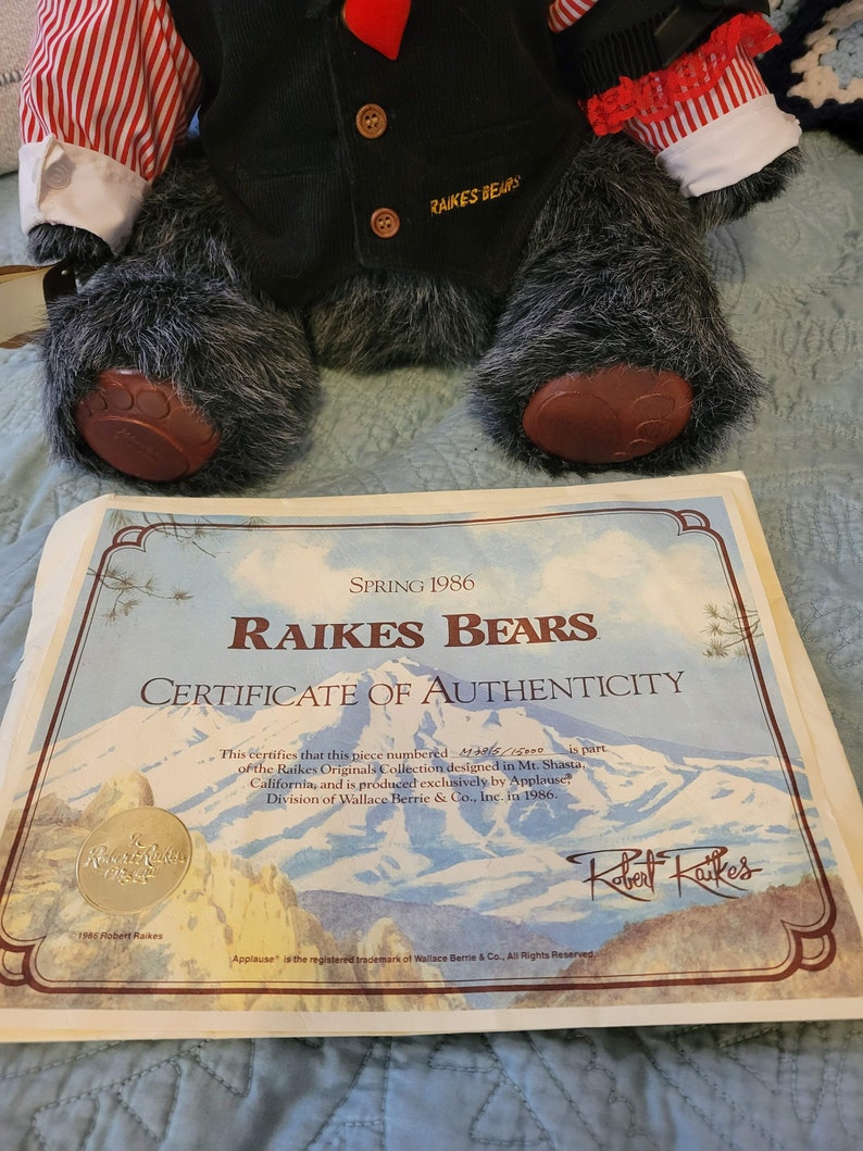 Robert Raike's Bear 1986 Max the Gambler in Original Box and Tag With ...