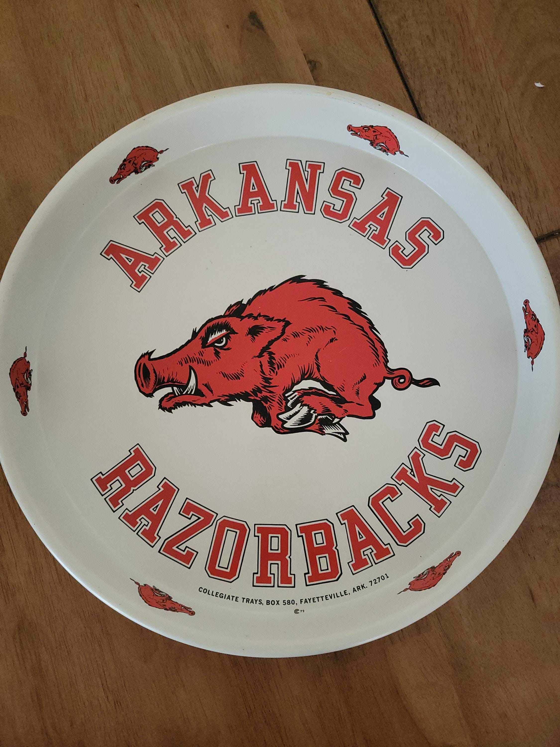 Vintage 1972 Arkanas Razorbacks Metal Collegiate Tray, Food, Beverage ...