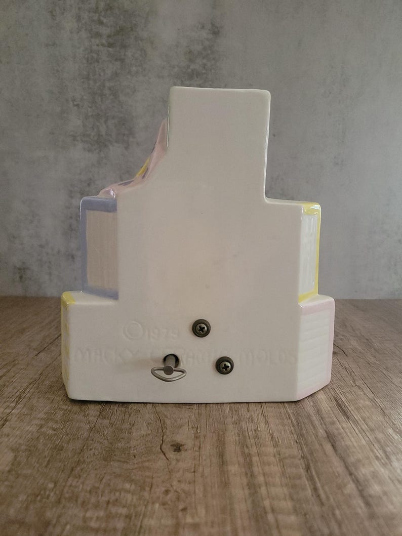 Ceramic Hand Painted Baby Block Music Box, Baby Lullaby, Brahms Lullaby ...