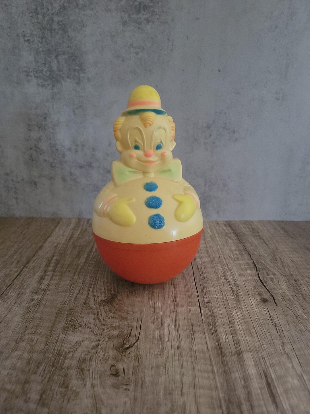 Vintage 1977 Clown Roly Poly, Baby Toy, Chimes, Tummy Time, Clown Gift ...