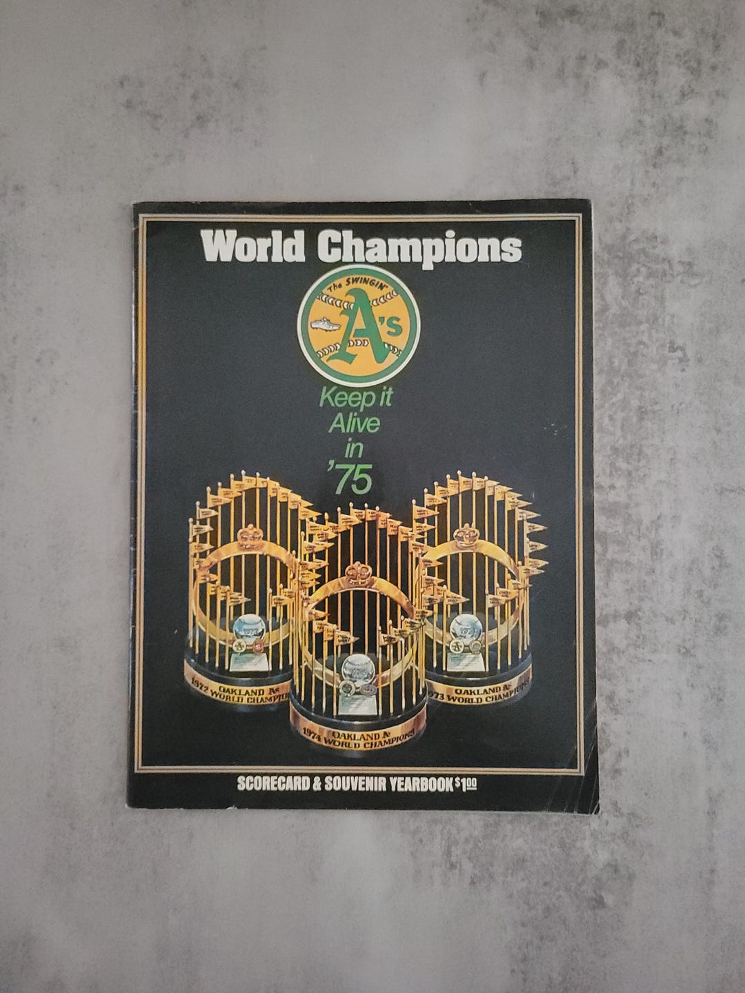 1975 Oakland A's Athletics American Championship Series Scorecard and ...