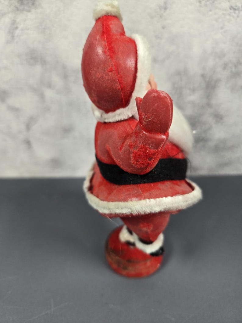 Vintage 7" Flocked Plastic Dancing Santa Clause MCM | Christmas Decor ...