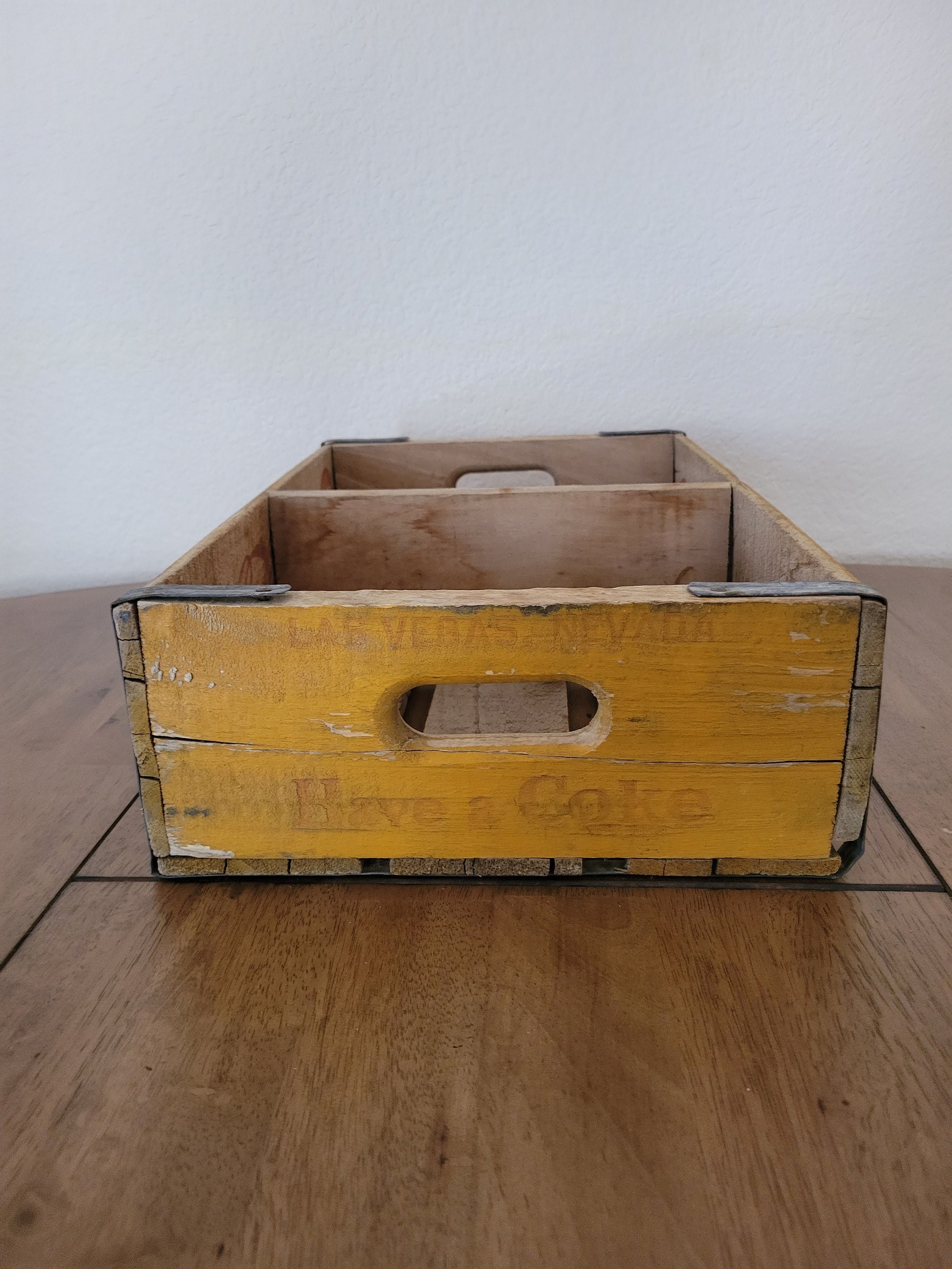 Vintage Coca-cola Wood Yellow Crate Stamped Las Vegas, Nevada - Etsy