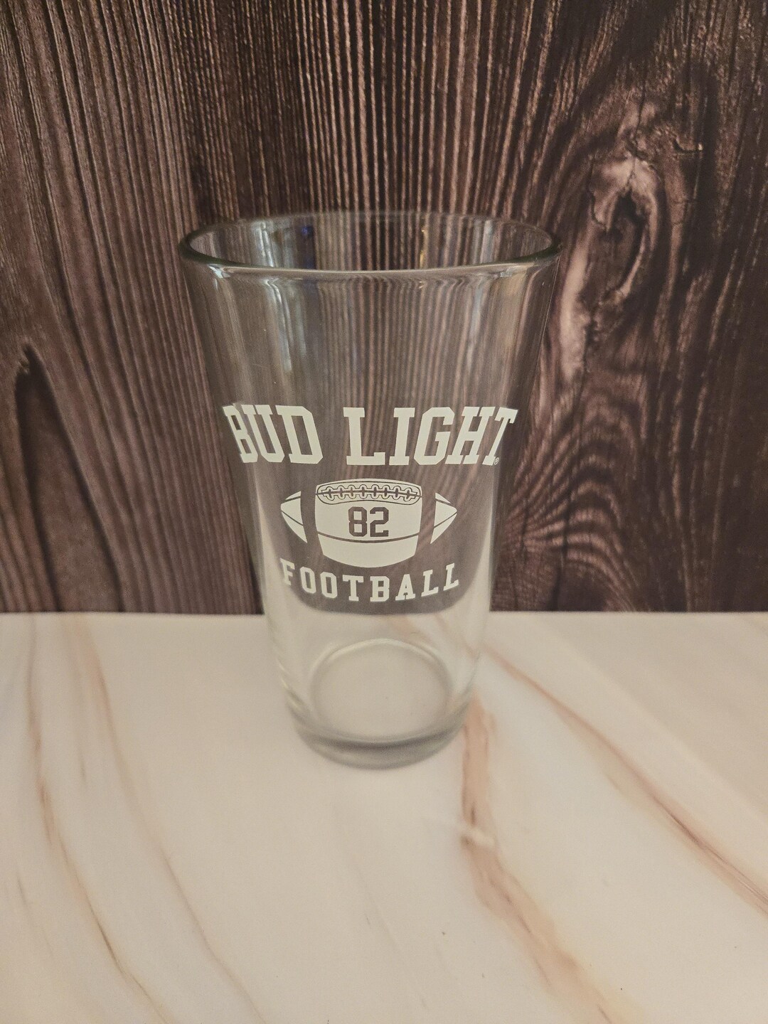 Bud Light Pint Glass Football #82, Gift, Sports, Barware, Drinks, Beer ...