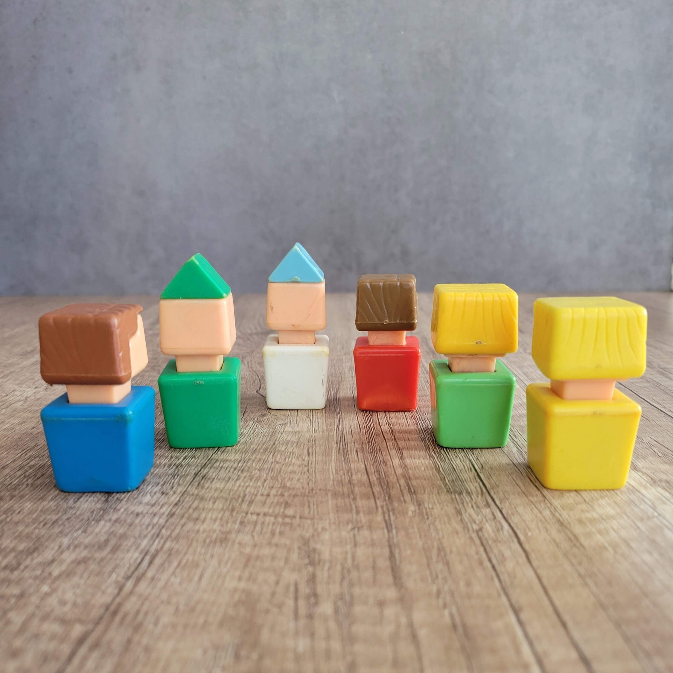 Vintage Playskool Blockhead People - Etsy