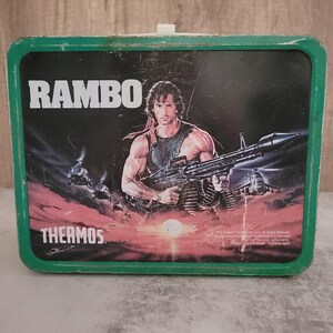 Vintage 1985 Rambo Metal Lunchbox by Thermos. No Thermos, First Blood ...