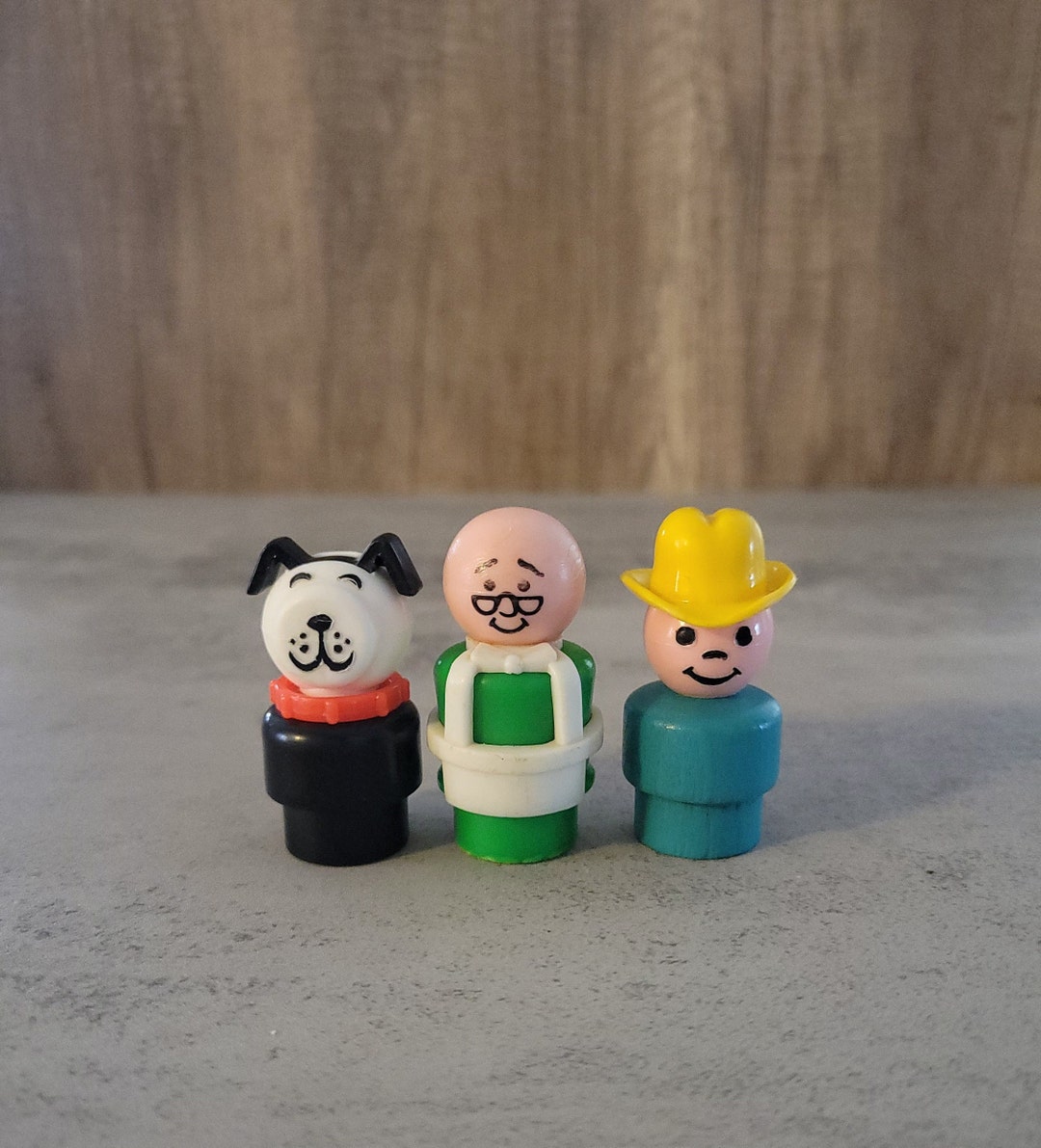 Vintage Fisher Price Wooden and Plastic Little People Dog, Mr. Hooper ...