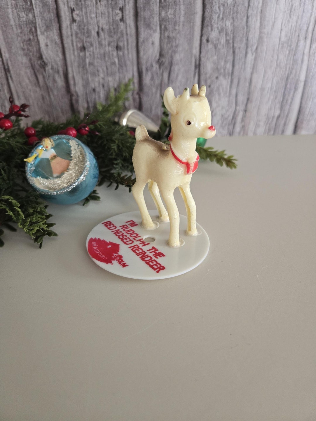 Vintage Cdlluloid Rudolf the Red Nose Reindeer, Plastic Standing Rudolf ...