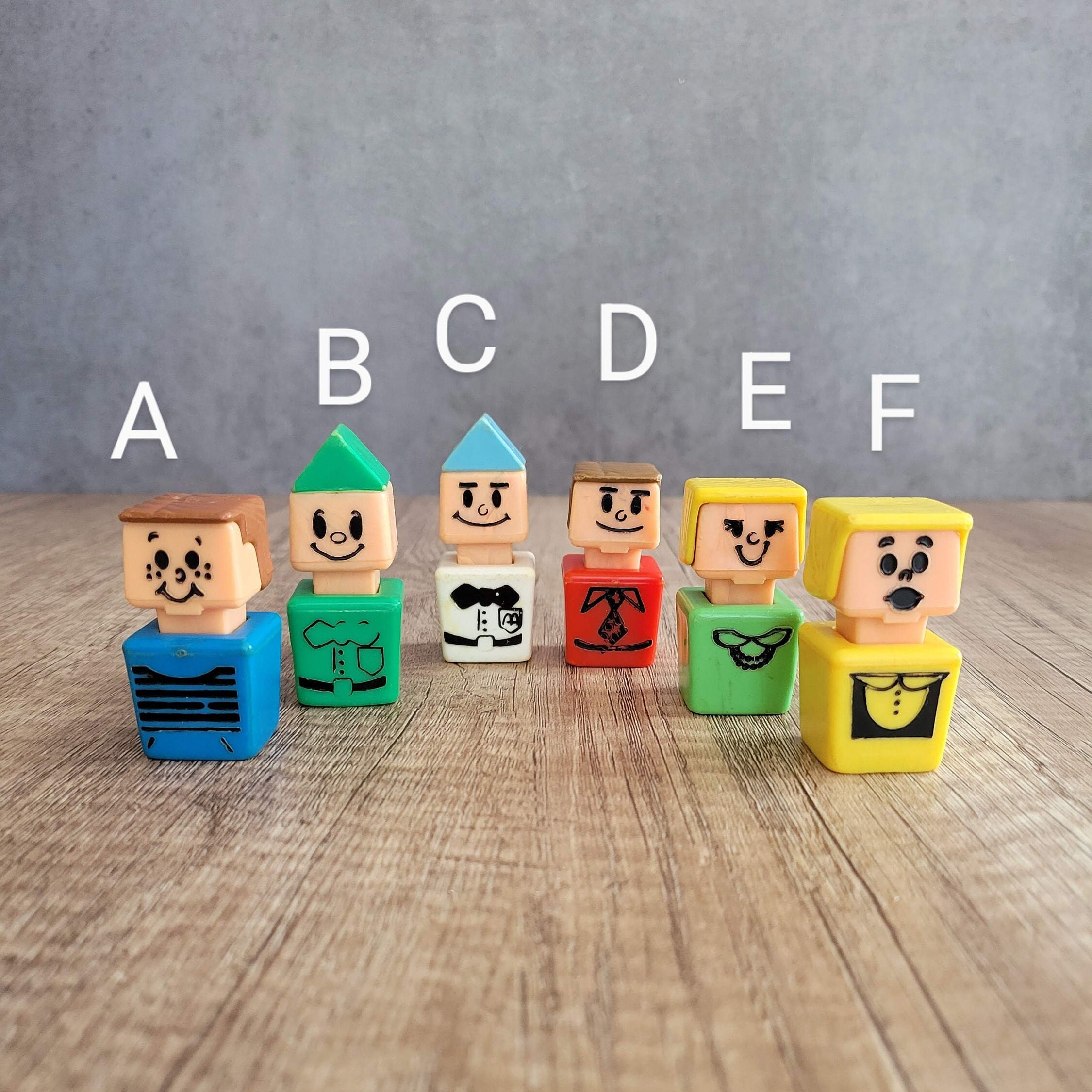 Vintage Playskool Blockhead People - Etsy