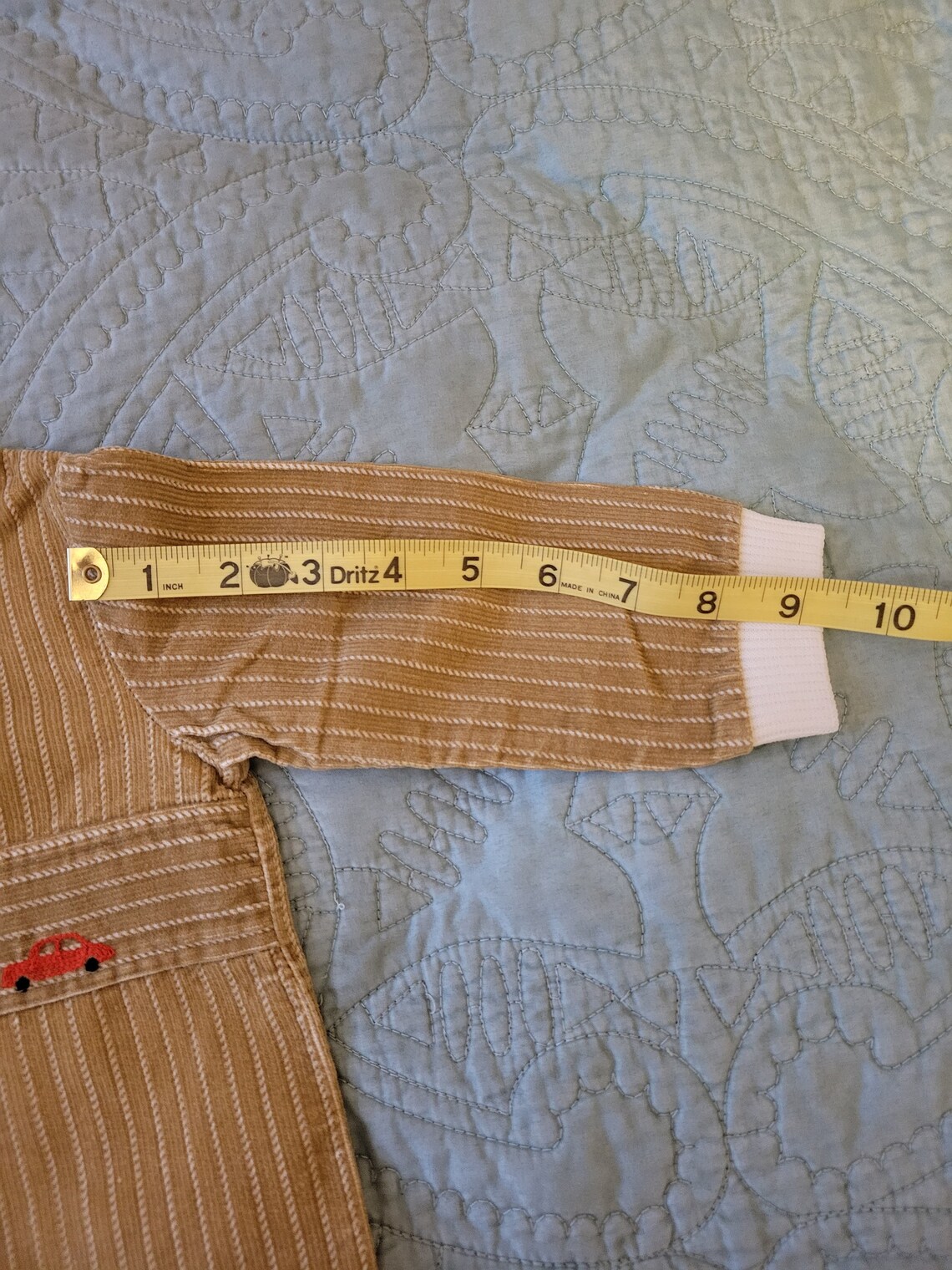 Kids Vintage Corderoy One Piece Tan With School Bus Truck and Car ...