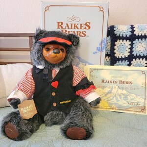 Robert Raike's Bear 1986 Max the Gambler in Original Box and Tag With ...