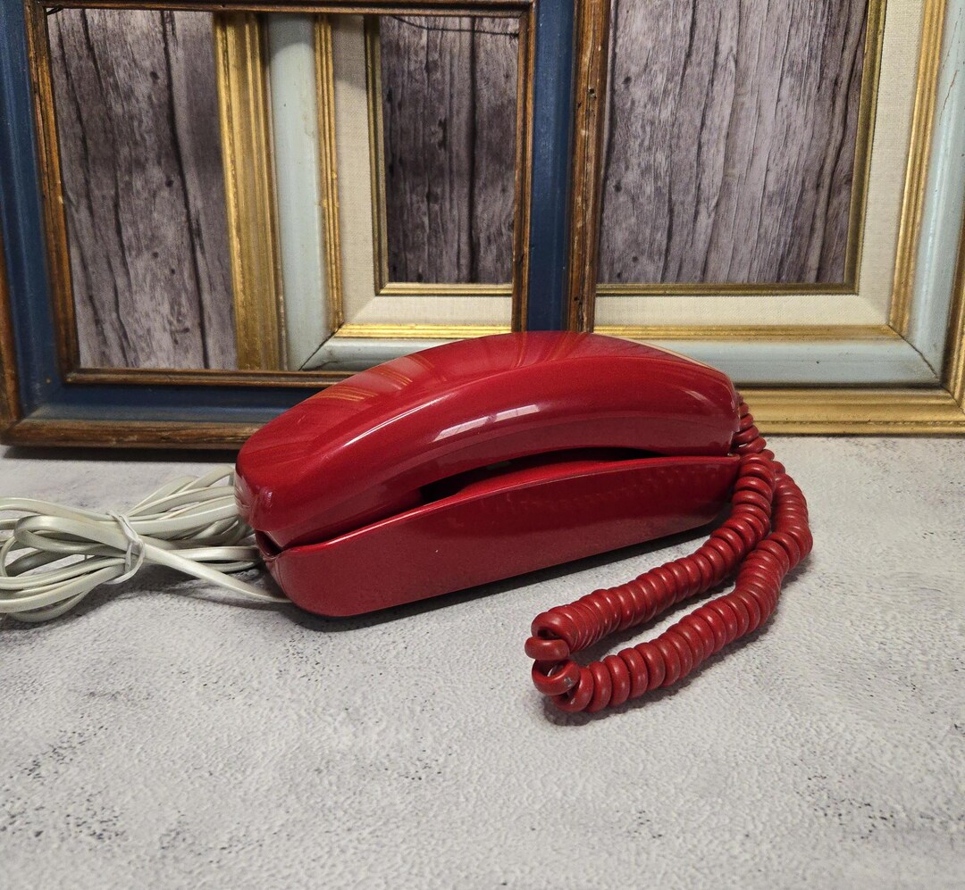 Vintage 1970's Red ITT Slimline Push Button Phone, Cherry Red Desk ...