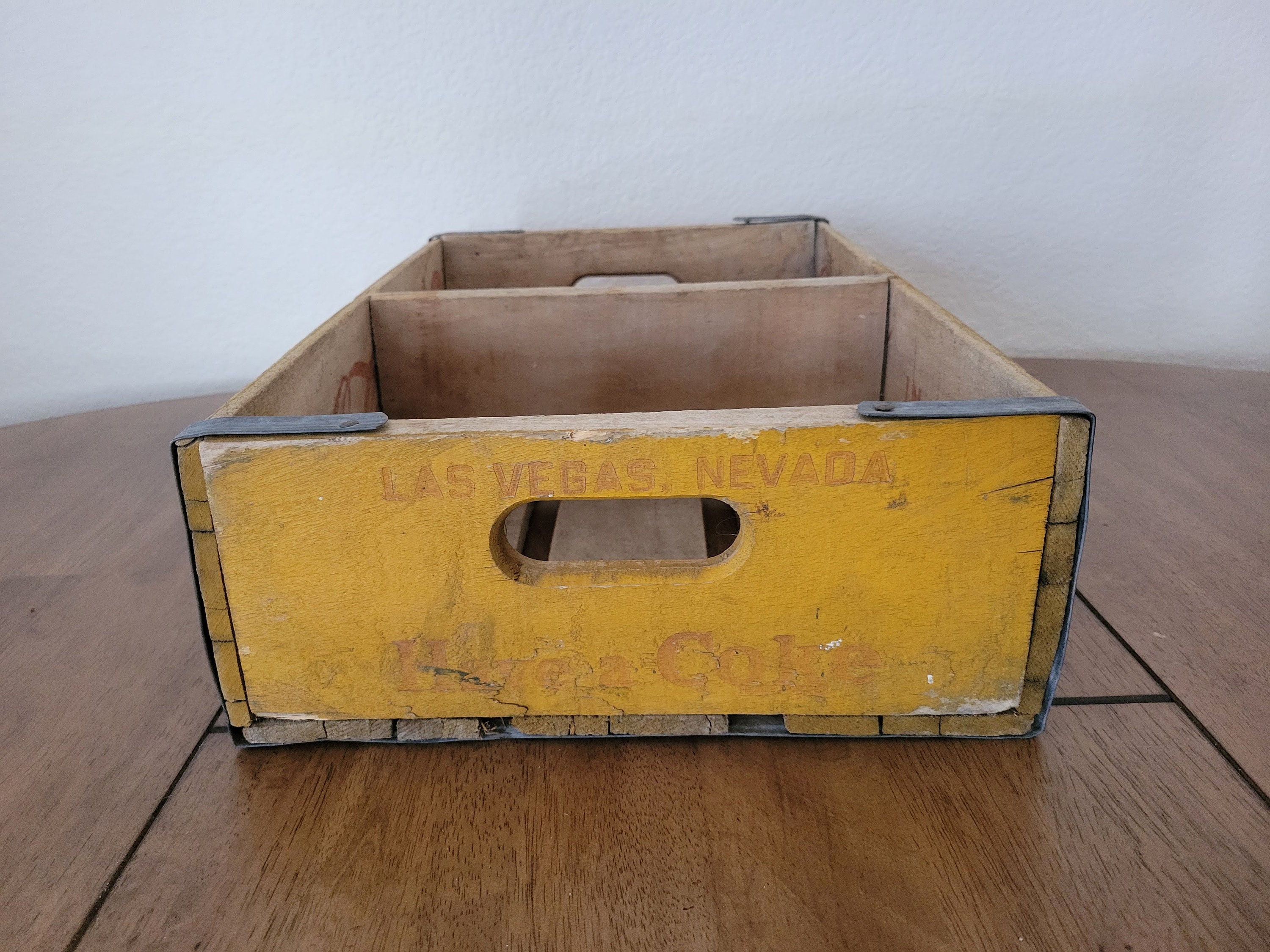 Vintage Coca-cola Wood Yellow Crate Stamped Las Vegas, Nevada - Etsy