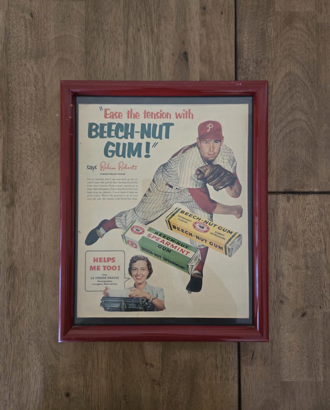 1953 Beech-nut Gum Original Magazine Ad With Robin Roberts Philadephia ...