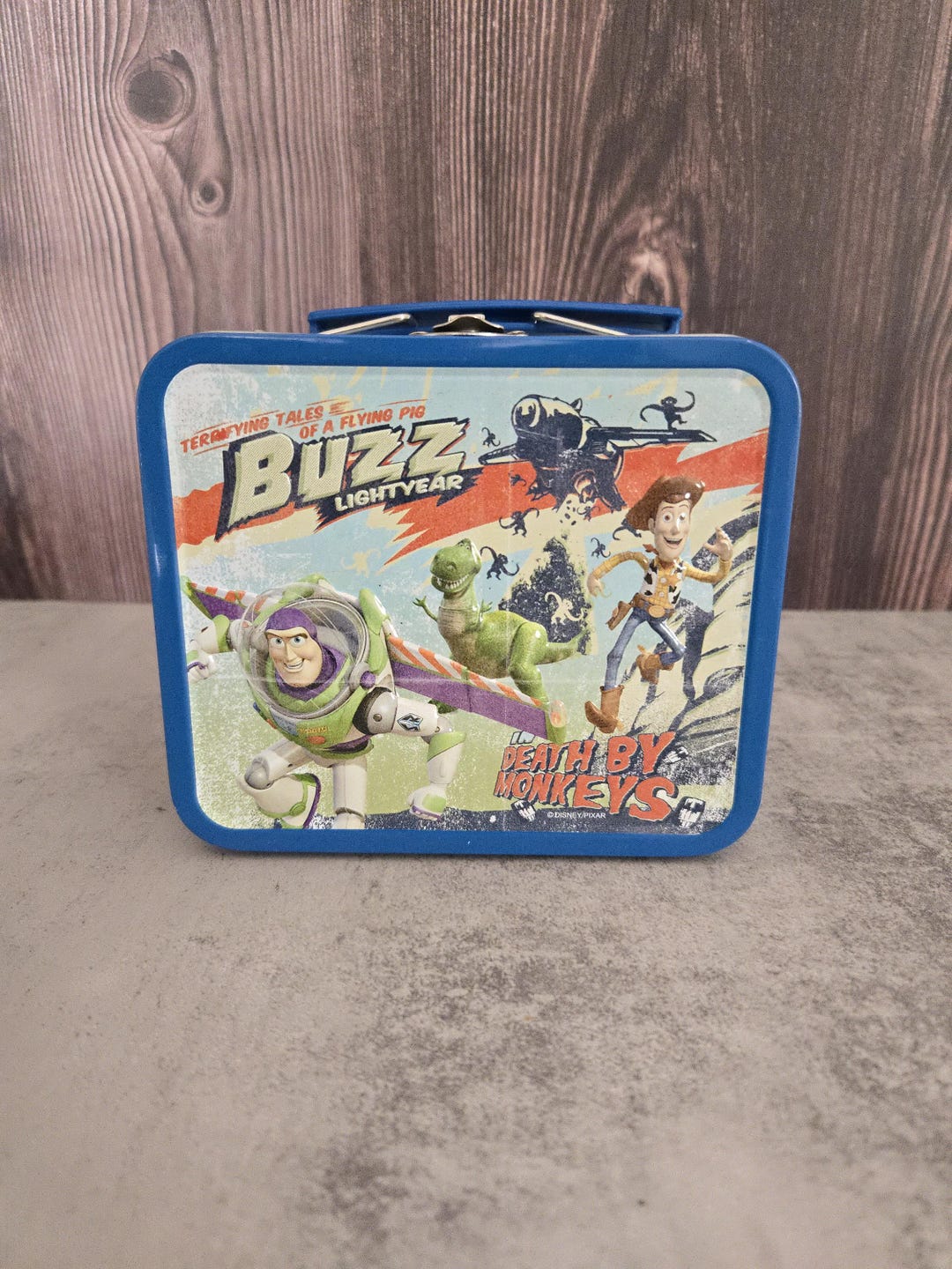 Toy Story Buzz Lightyear Death by Monkeys Novelty Small Metal Lunch Box ...
