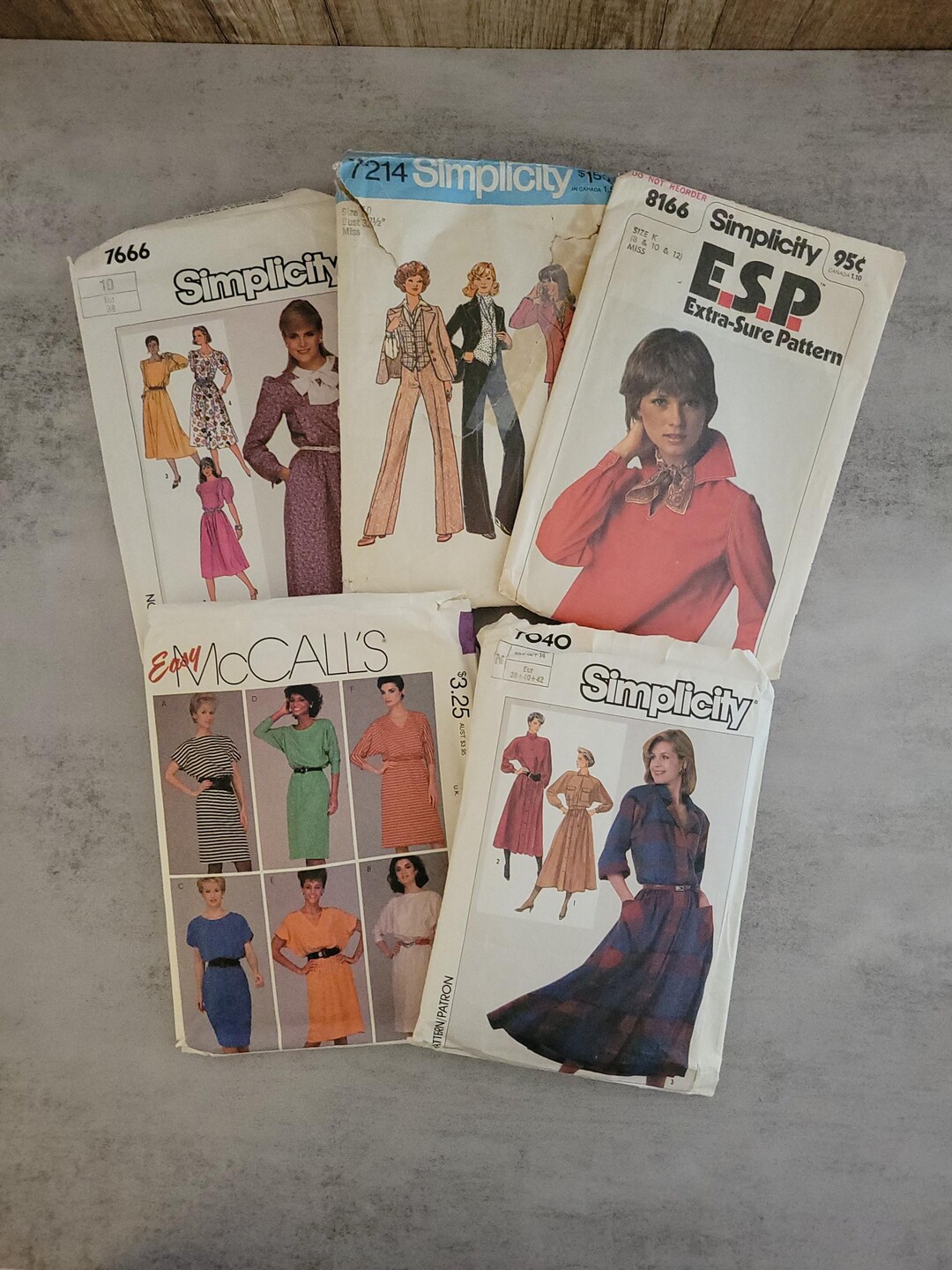 Vintage 1970's & 1980's Sewing Women's Patterns, Simplicity#7214, 7040 ...