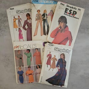Vintage 1970's & 1980's Sewing Women's Patterns, Simplicity#7214, 7040 ...