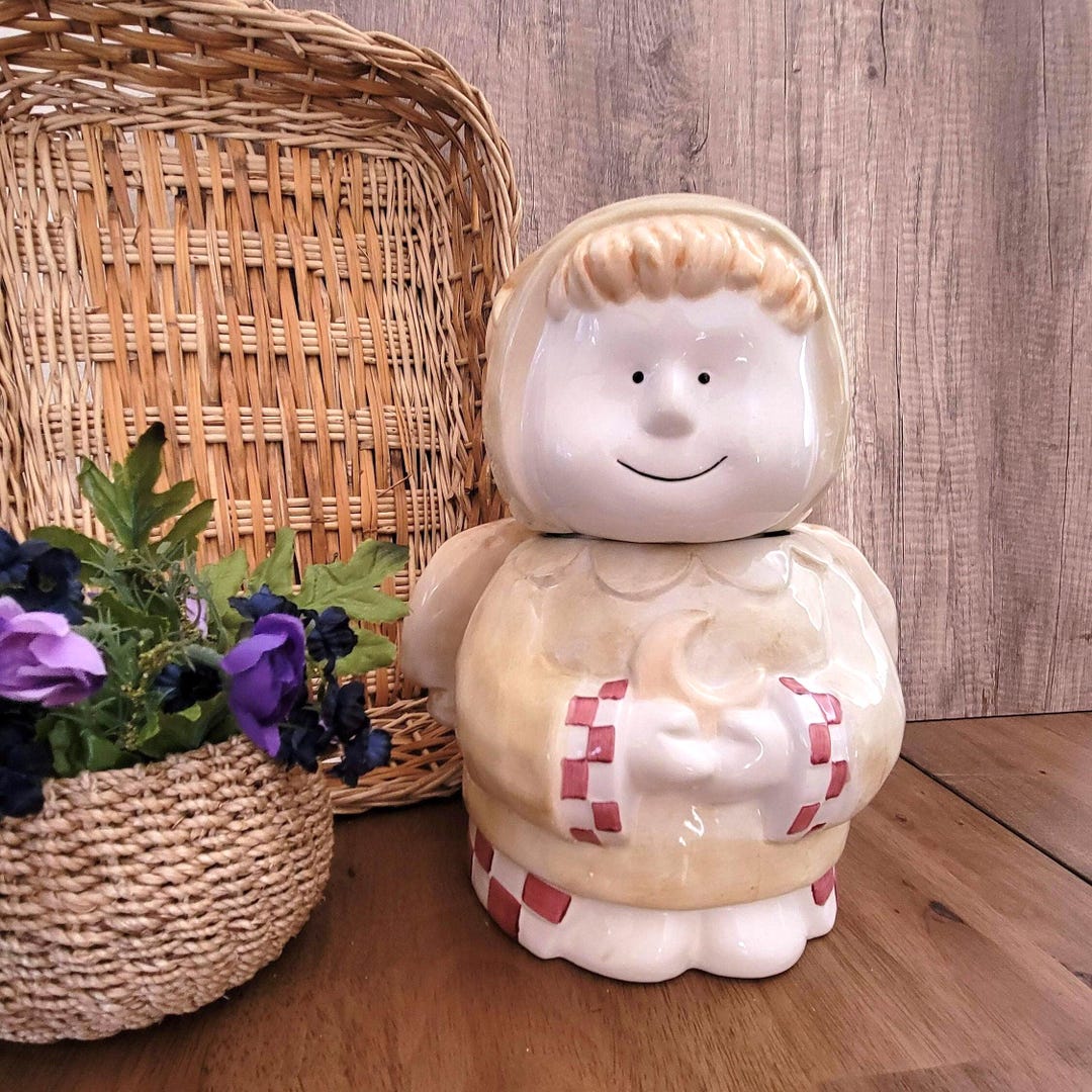 Vintage Angel Cookie Jar by Designpac Inc With Moon, Girl, Cute, Sweet ...