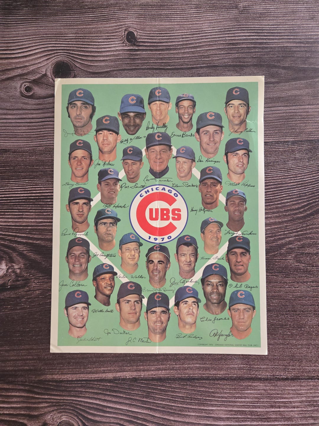 1970 Chicago Cubs Team Poster 8.5 X 11, MLB, Baseball Fan, Sports Fan ...