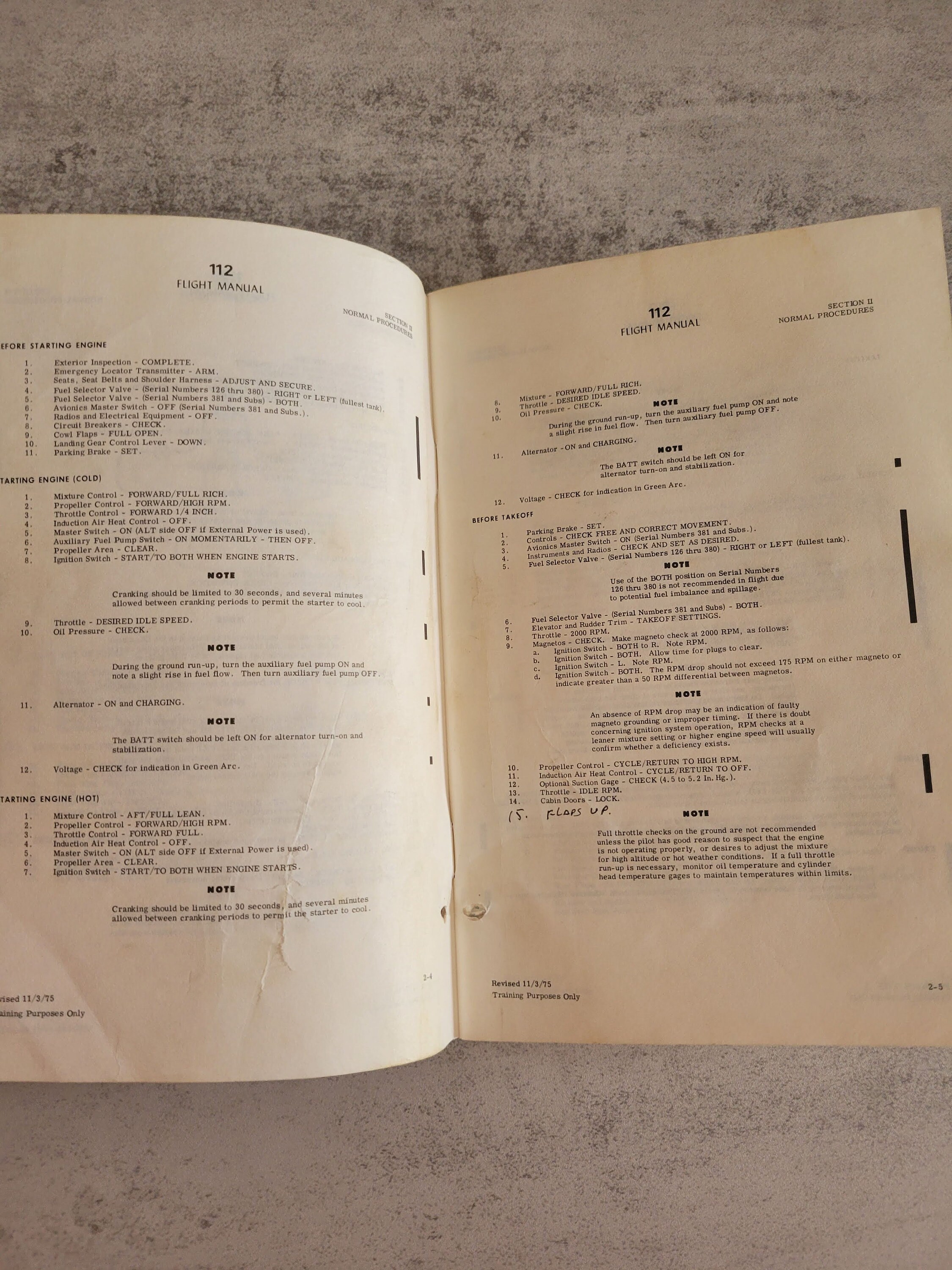 Rockwell International Model 112A Flight Manual and Manufactures Data ...