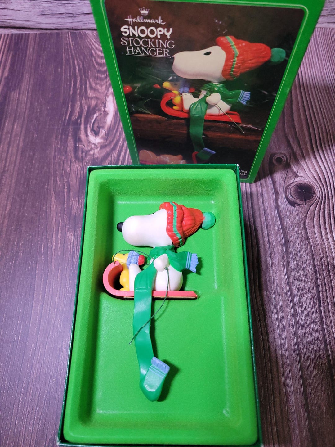 Vintage Halmark Snoopy and Woodstock Stocking Hanger, Christmas ...