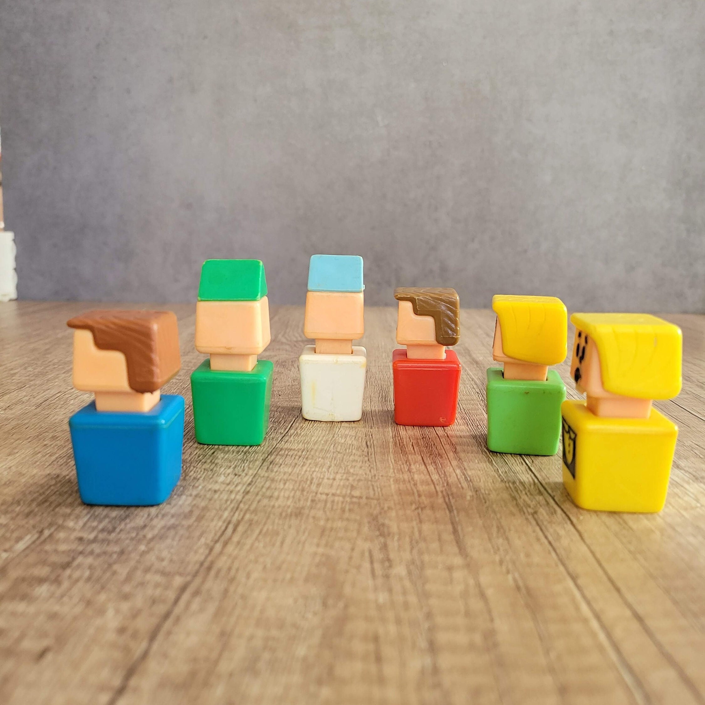 Vintage Playskool Blockhead People - Etsy