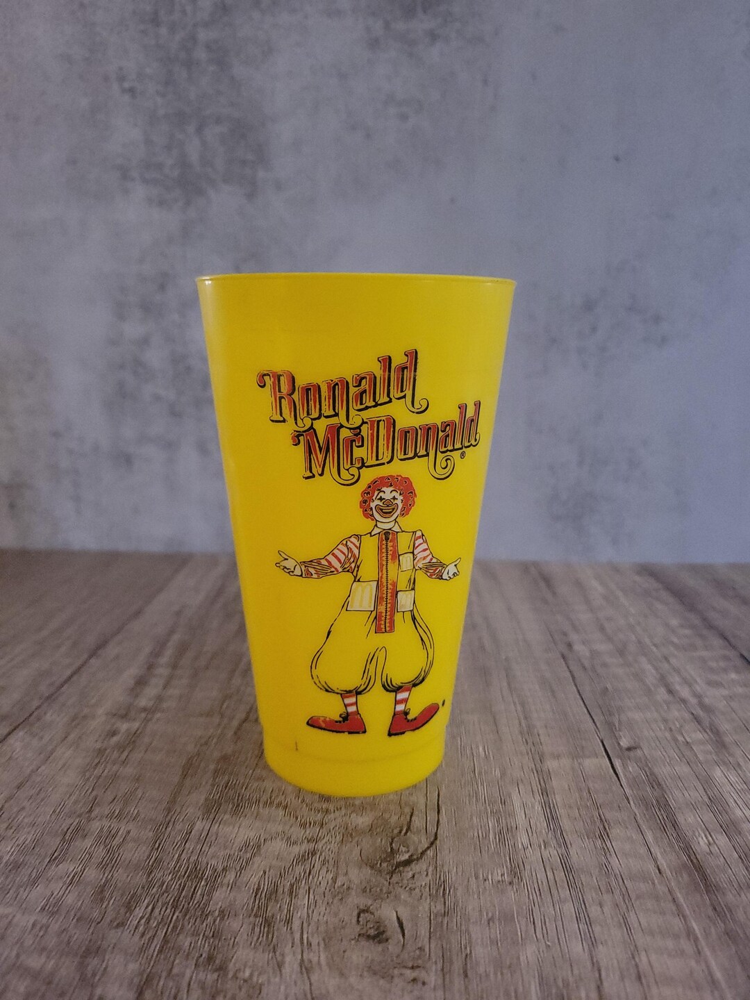 Vintage 1970's Ronald Mcdonald Plastic Yellow Cup Mcdonald's Restaurant ...