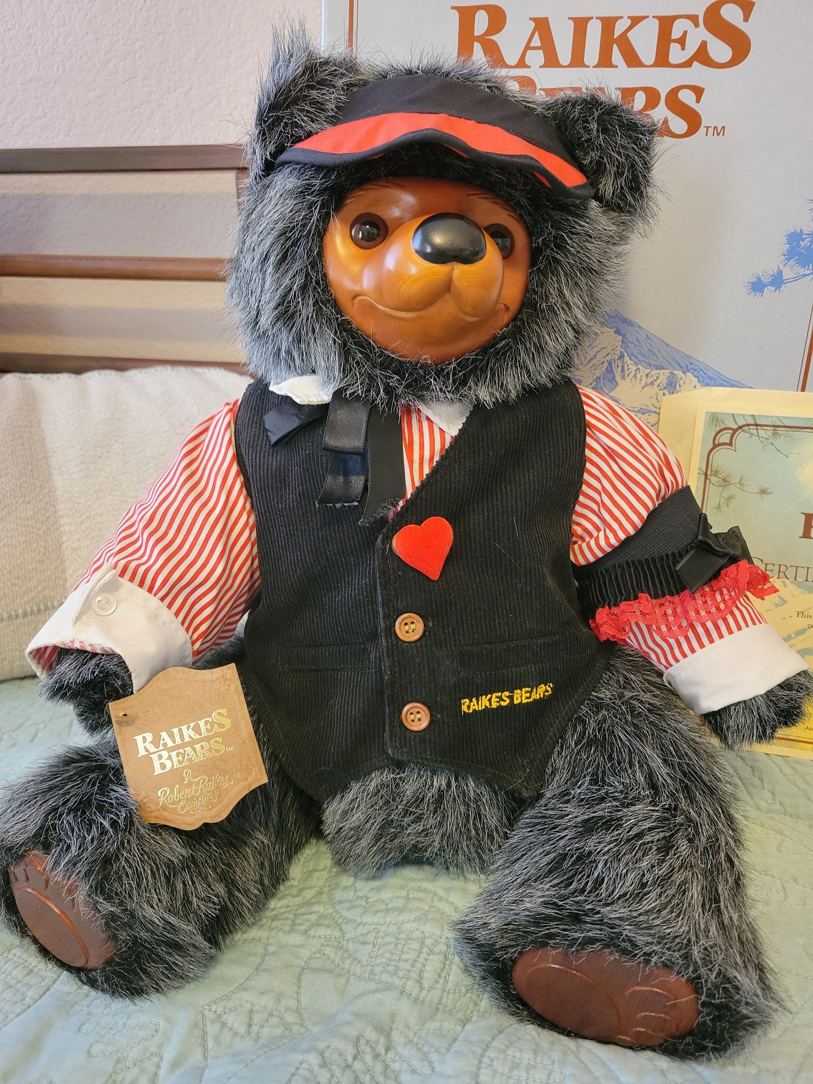 Robert Raike's Bear 1986 Max the Gambler in Original Box and Tag With ...