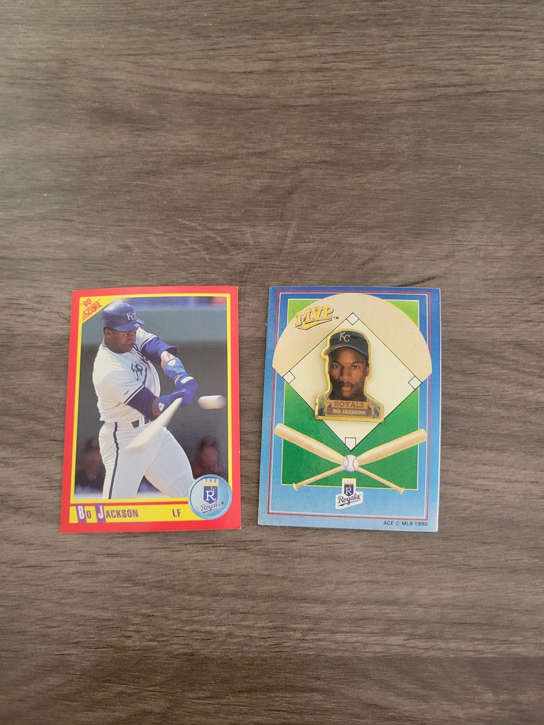 1990 Ace MLB MVP Bo Jackson Kansas City Royals and 1990 Score #280 Card ...