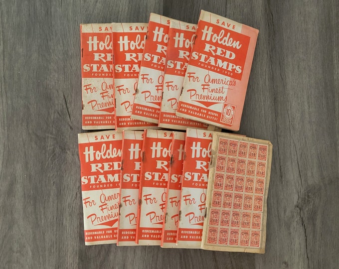 Vintage Holden Red Stamps Set of 11 FULL Trading Stamp Books - Etsy