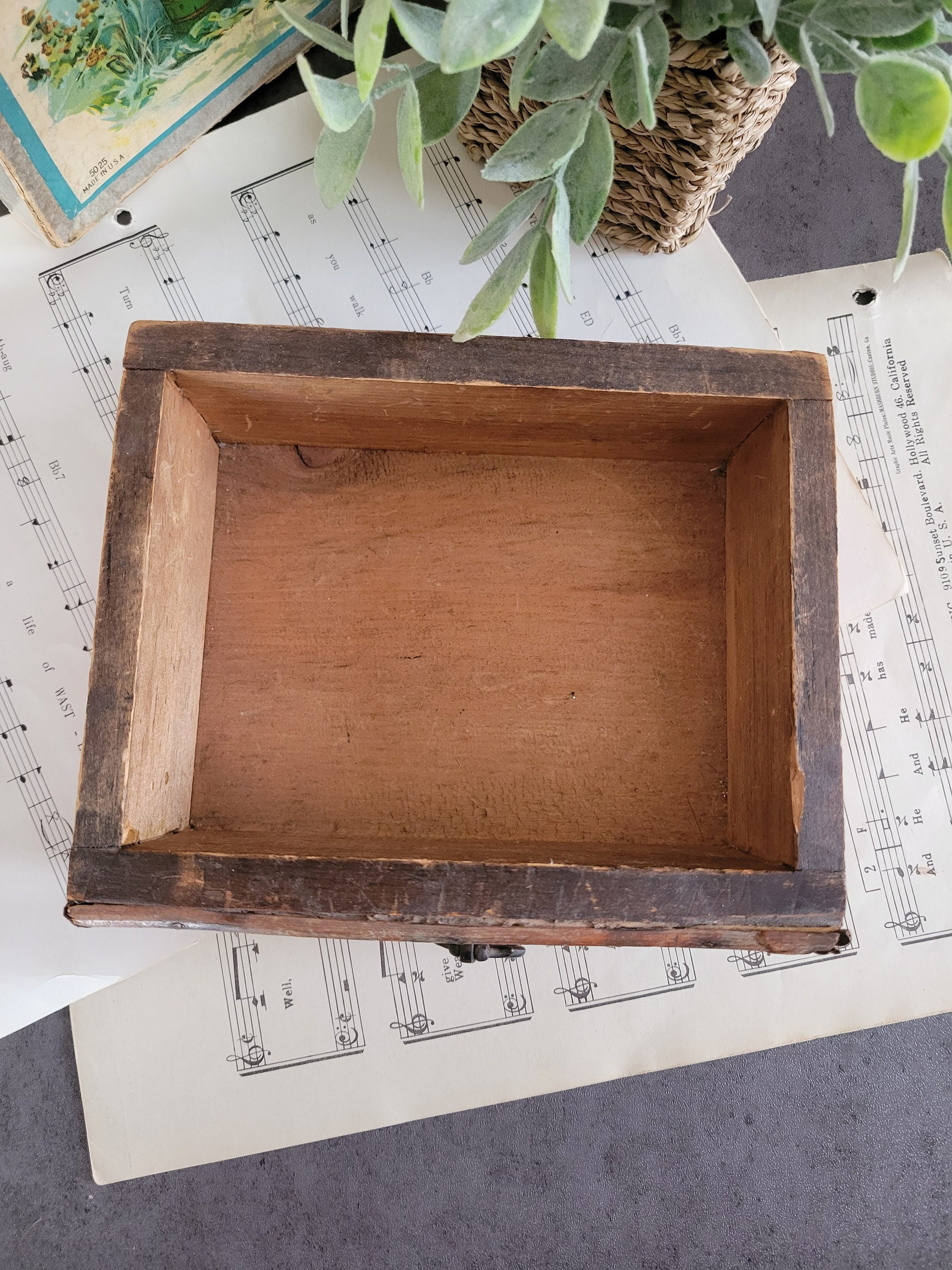 Vintage Wood Drawer With Rattan Front Decorative Metal Pull - Etsy