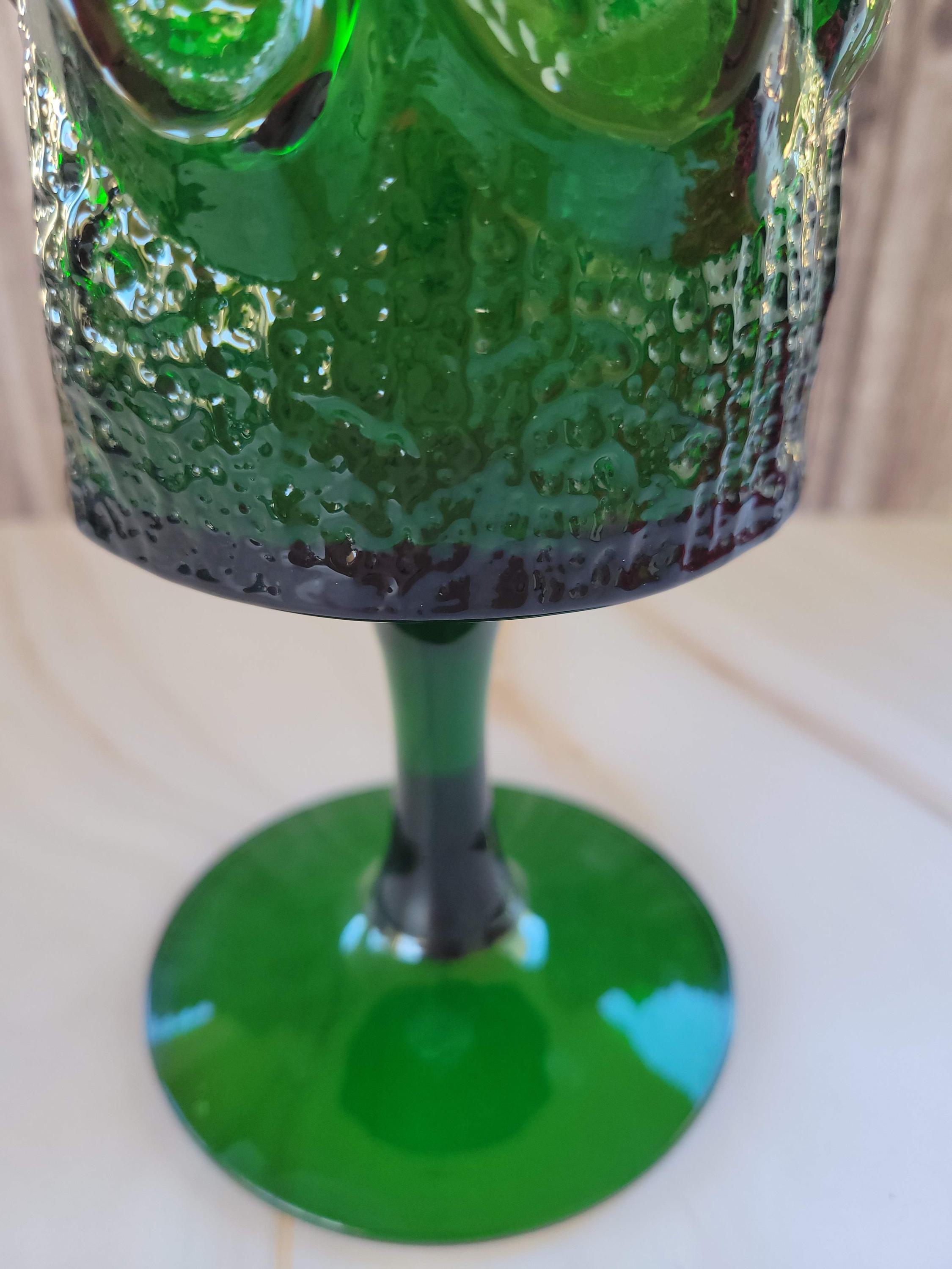 Stelvia Wayne Husted Antiqua Emerald Blown Glass Pedastal Vase, MCM ...